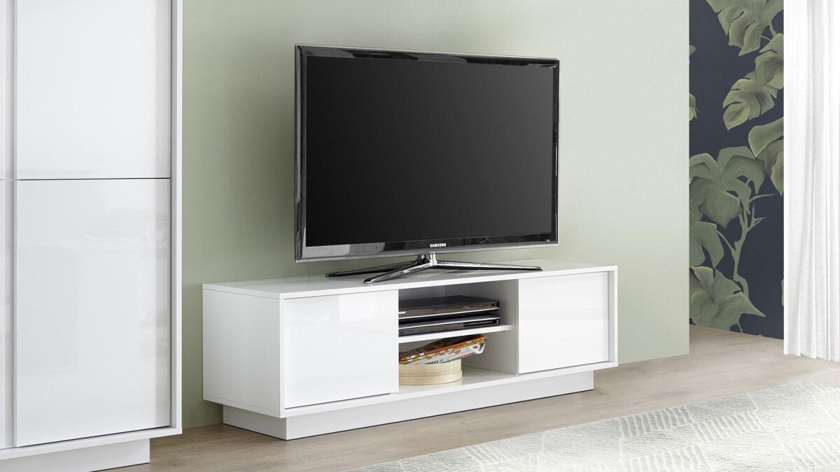 Lowboard ICE weiß Hochglanz Lack TV-Board 139 cm
