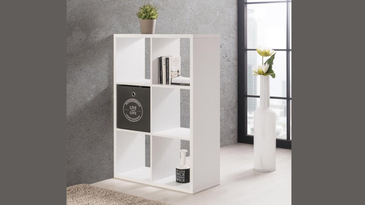 Regal MAX 6 Fächer Raumteiler weiß individuell einsetzbar