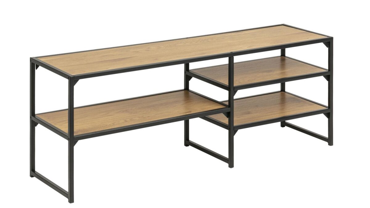 TV-Board SEAFORD Wildeiche Look Lowboard Metall schwarz