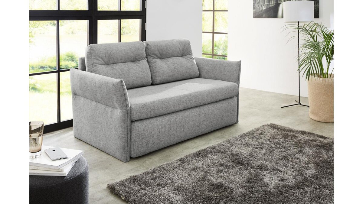 Schlafsofa Mit Bettkasten Grau